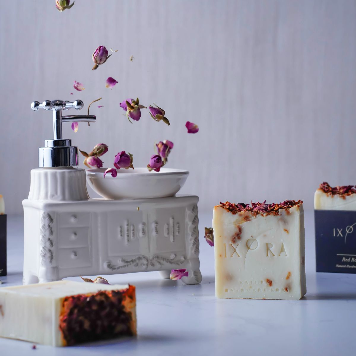 Natural Handmade Red Rose Soap - Ixora Organic Beauty – Ixora Organic ...